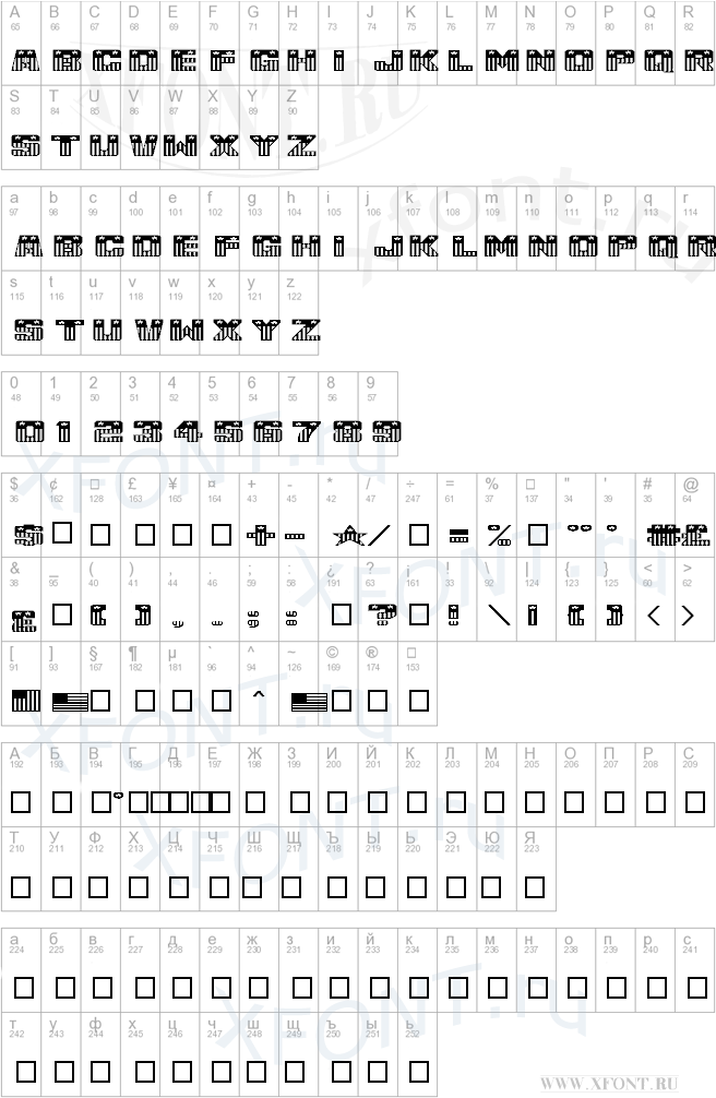 USA_Flag NormalA | XFont.ru - шрифты, скачать шрифт бесплатно