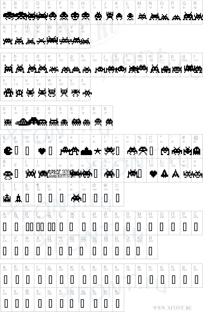 Invaders | XFont.ru - шрифты, скачать шрифт бесплатно