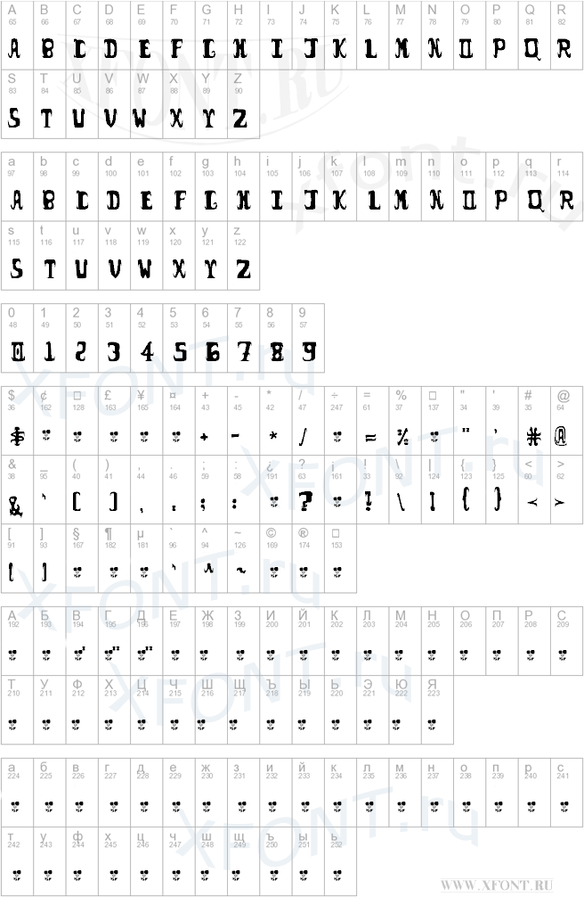 possum droppings. | XFont.ru - шрифты, скачать шрифт бесплатно