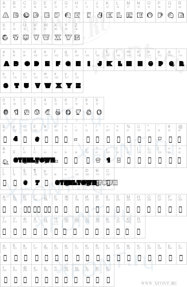 SteelTown | XFont.ru - шрифты, скачать шрифт бесплатно