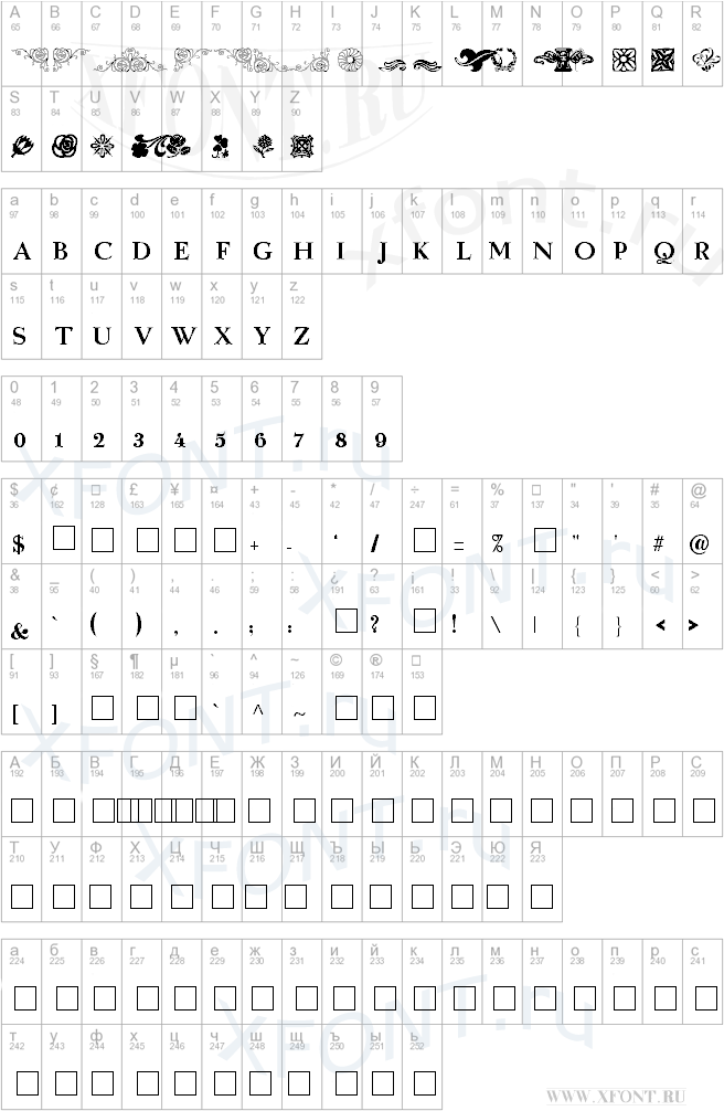 Spring Flower Dingbats | XFont.ru - шрифты, скачать шрифт бесплатно