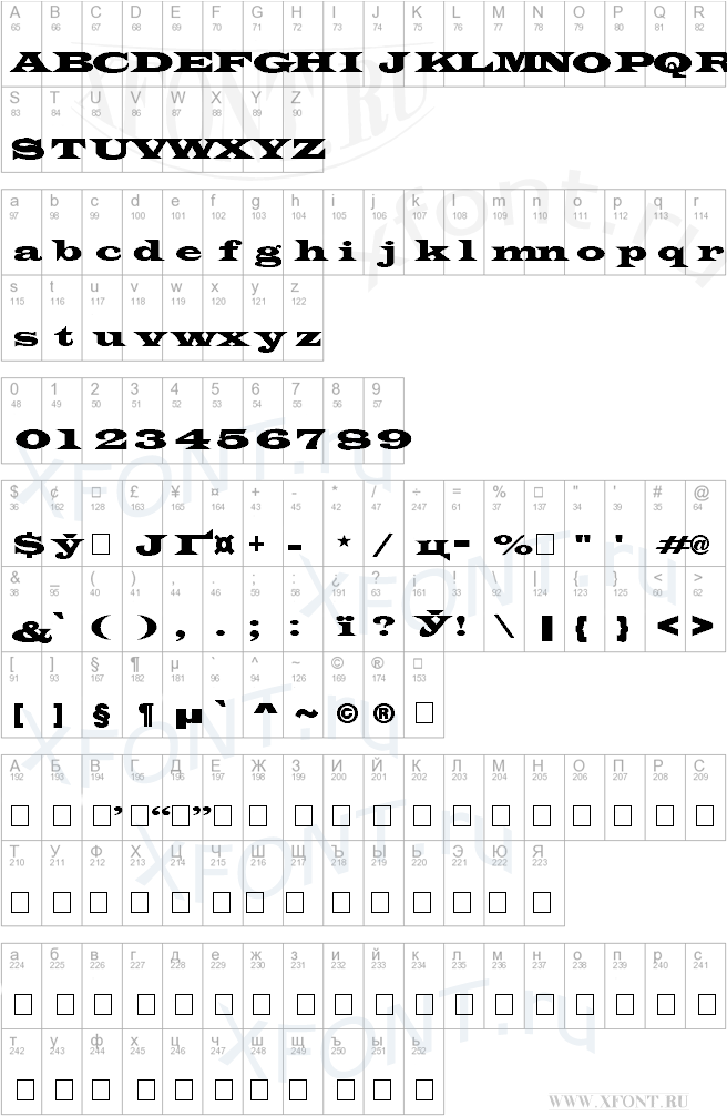 Latin Heavy | XFont.ru - шрифты, скачать шрифт бесплатно
