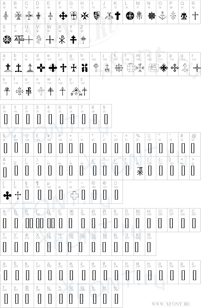 Crosses | XFont.ru - шрифты, скачать шрифт бесплатно