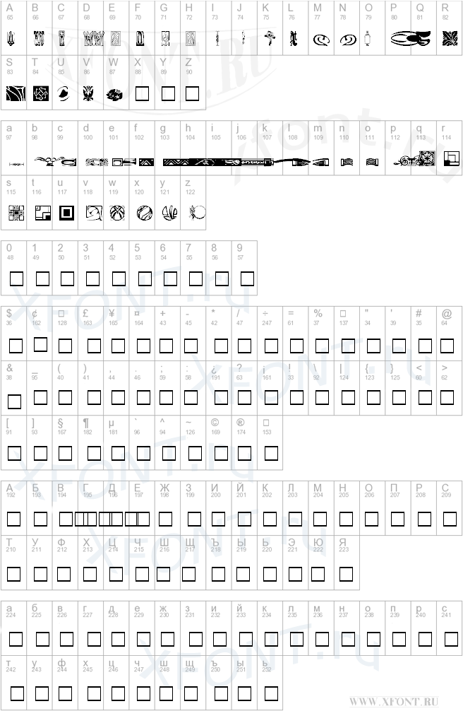 GriffinDingbats2 | XFont.ru - шрифты, скачать шрифт бесплатно